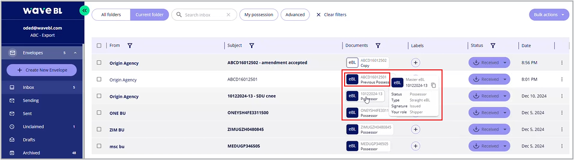 Send eBL to a Non-onboarded Consignee (SDU)